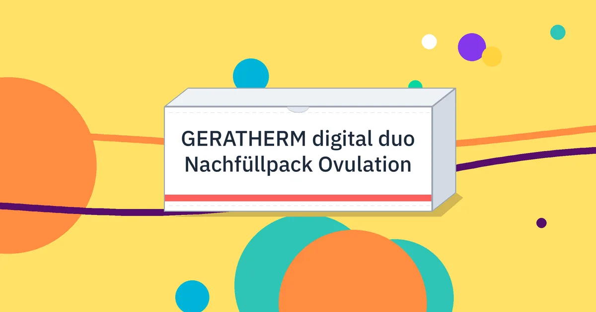 Symbolbild: Packung mit der Aufschrift GERATHERM digital duo Nachfüllpack Ovulation (PZN 19179639) – Verfügbarkeit und Bezug in Apotheken in Frankfurt am Main