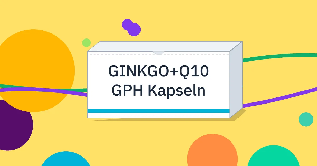 Symbolbild: Packung mit der Aufschrift GINKGO+Q10 GPH Kapseln (PZN 04156992) – Verfügbarkeit und Bezug in Apotheken in Frankfurt am Main
