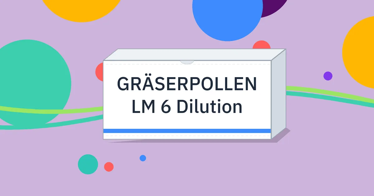 Symbolbild: Packung mit der Aufschrift GRÄSERPOLLEN LM 6 Dilution (PZN 12882063) – Verfügbarkeit und Bezug in Apotheken in Frankfurt am Main