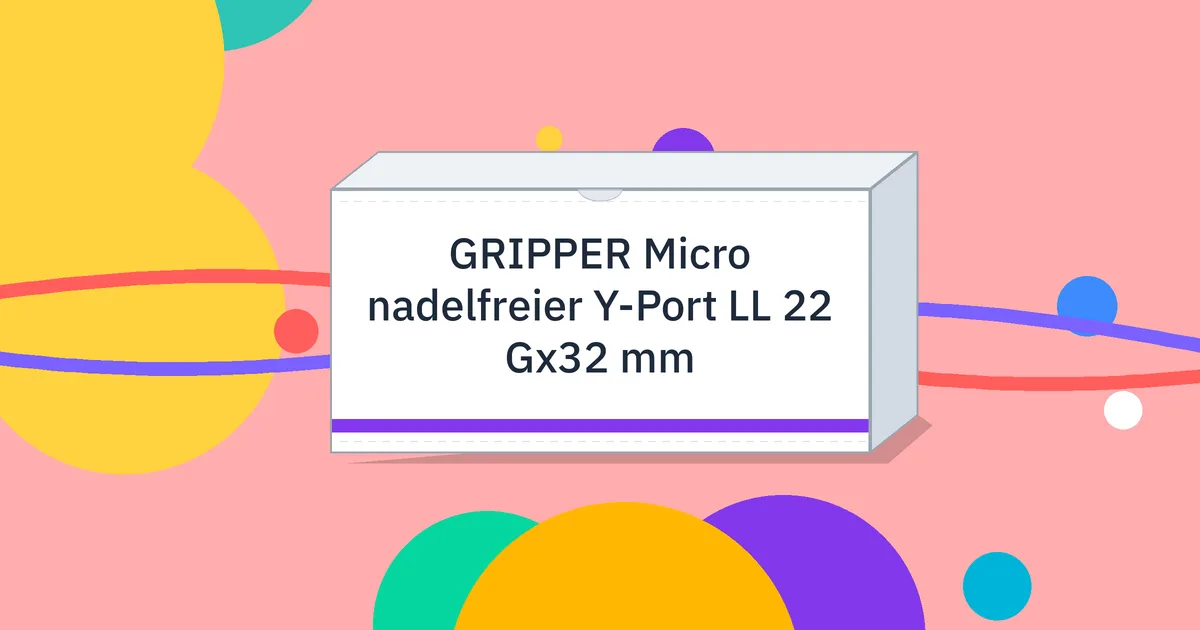 Symbolbild: Packung mit der Aufschrift GRIPPER Micro nadelfreier Y-Port LL 22 Gx32 mm (PZN 09676006) – Verfügbarkeit und Bezug in Apotheken in Frankfurt am Main