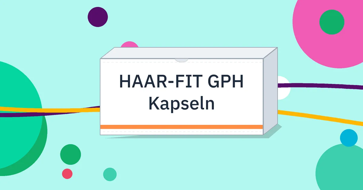 Symbolbild: Packung mit der Aufschrift HAAR-FIT GPH Kapseln (PZN 16129635) – Verfügbarkeit und Bezug in Apotheken in Frankfurt am Main