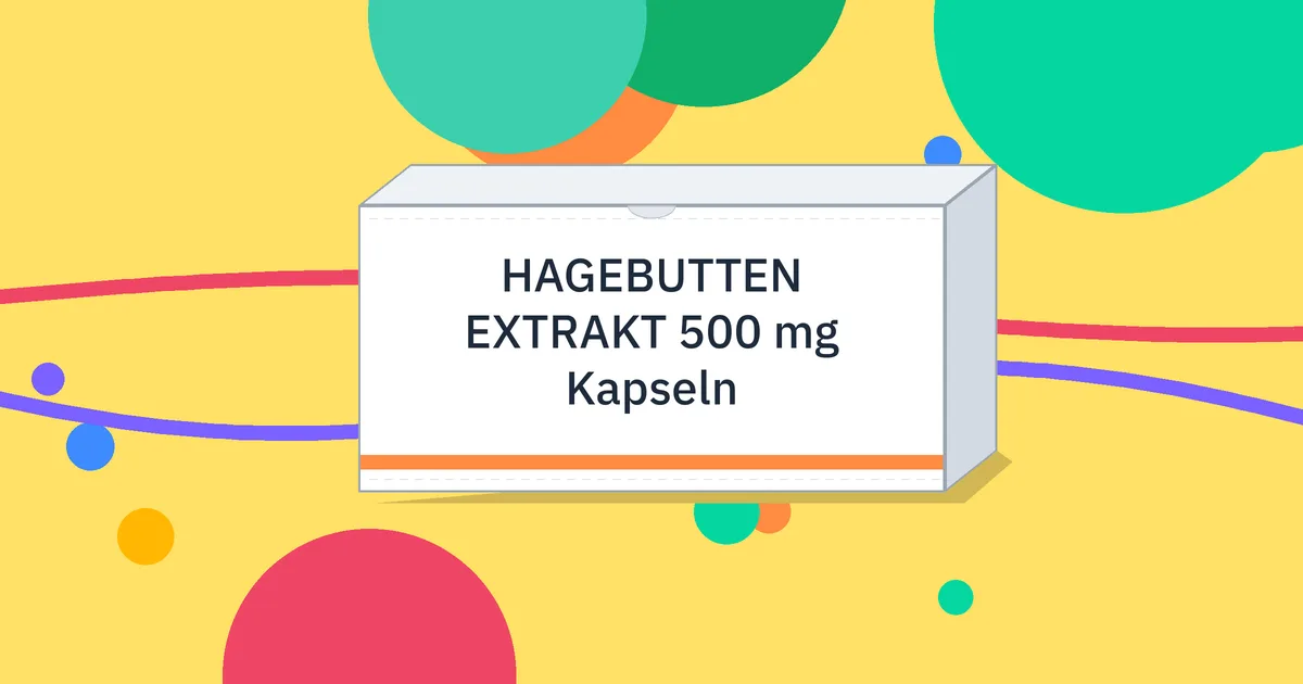 Symbolbild: Packung mit der Aufschrift HAGEBUTTEN EXTRAKT 500 mg Kapseln (PZN 09463434) – Verfügbarkeit und Bezug in Apotheken in Frankfurt am Main