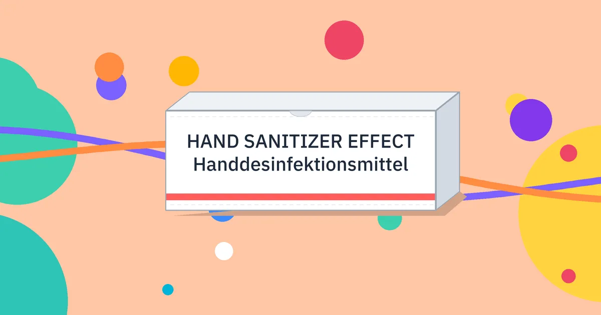 Symbolbild: Packung mit der Aufschrift HAND SANITIZER EFFECT Handdesinfektionsmittel (PZN 16740696) – Verfügbarkeit und Bezug in Apotheken in Frankfurt am Main