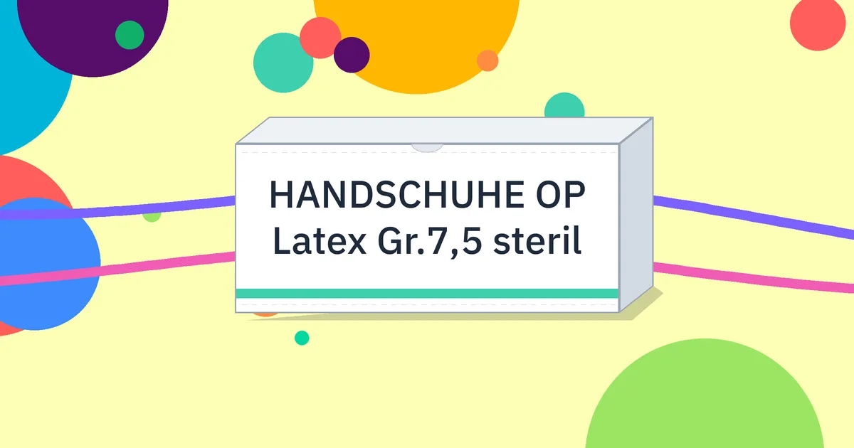 Symbolbild: Packung mit der Aufschrift HANDSCHUHE OP Latex Gr.7,5 steril (PZN 00061622) – Verfügbarkeit und Bezug in Apotheken in Frankfurt am Main