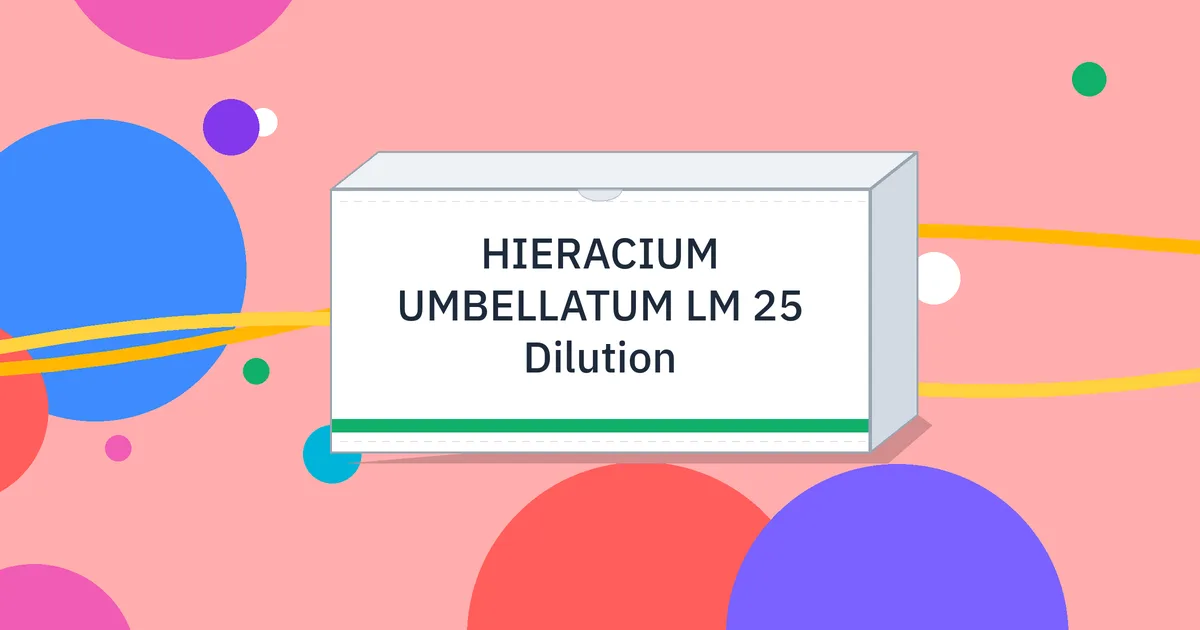 Symbolbild: Packung mit der Aufschrift HIERACIUM UMBELLATUM LM 25 Dilution (PZN 13554102) – Verfügbarkeit und Bezug in Apotheken in Frankfurt am Main