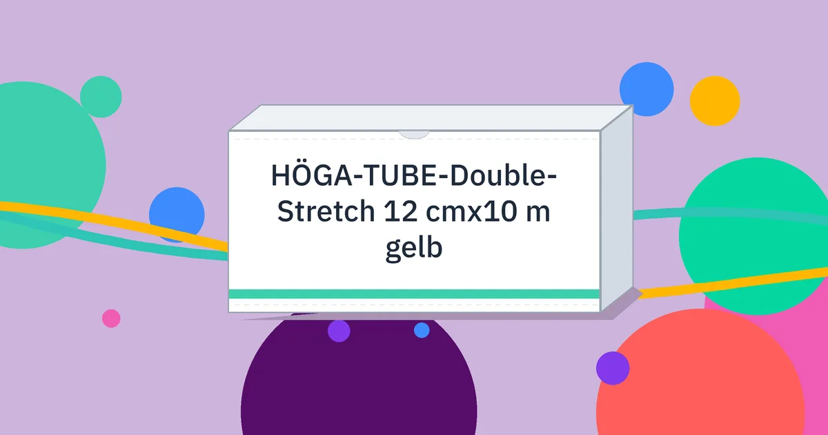 Symbolbild: Packung mit der Aufschrift HÖGA-TUBE-Double-Stretch 12 cmx10 m gelb (PZN 12529881) – Verfügbarkeit und Bezug in Apotheken in Frankfurt am Main