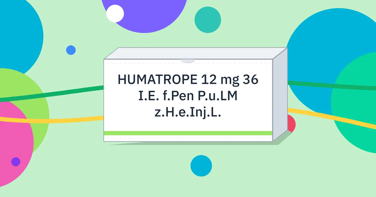 Symbolbild: Packung mit der Aufschrift HUMATROPE 12 mg 36 I.E. f.Pen P.u.LM z.H.e.Inj.L. (PZN 17308417) – Verfügbarkeit und Bezug in Apotheken in Frankfurt am Main
