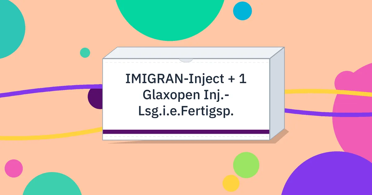 Symbolbild: Packung mit der Aufschrift IMIGRAN-Inject + 1 Glaxopen Inj.-Lsg.i.e.Fertigsp. (PZN 04700154) – Verfügbarkeit und Bezug in Apotheken in Frankfurt am Main
