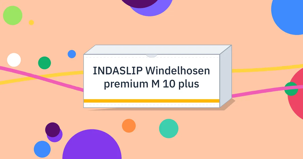 Symbolbild: Packung mit der Aufschrift INDASLIP Windelhosen premium M 10 plus (PZN 11702685) – Verfügbarkeit und Bezug in Apotheken in Frankfurt am Main