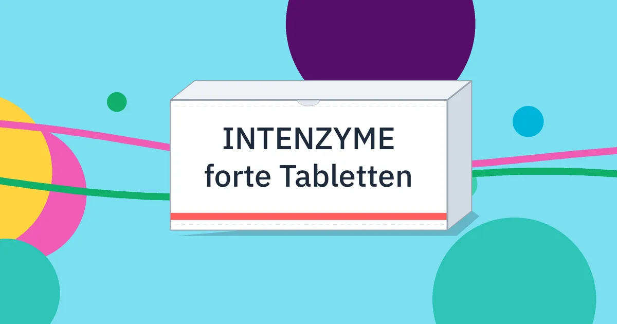 Symbolbild: Packung mit der Aufschrift INTENZYME forte Tabletten (PZN 18741501) – Verfügbarkeit und Bezug in Apotheken in Frankfurt am Main