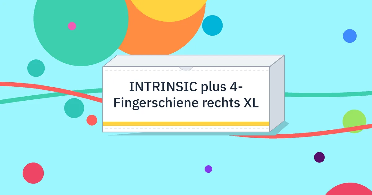 Symbolbild: Packung mit der Aufschrift INTRINSIC plus 4-Fingerschiene rechts XL (PZN 16837674) – Verfügbarkeit und Bezug in Apotheken in Frankfurt am Main