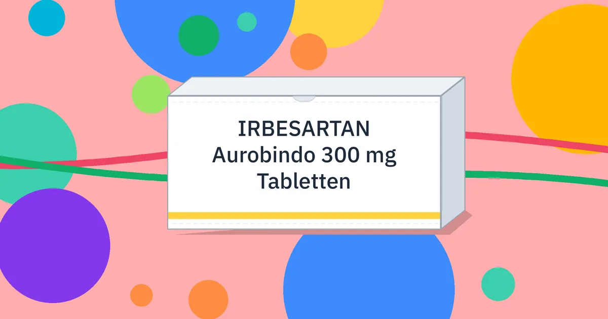 Symbolbild: Packung mit der Aufschrift IRBESARTAN Aurobindo 300 mg Tabletten (PZN 02724297) – Verfügbarkeit und Bezug in Apotheken in Frankfurt am Main