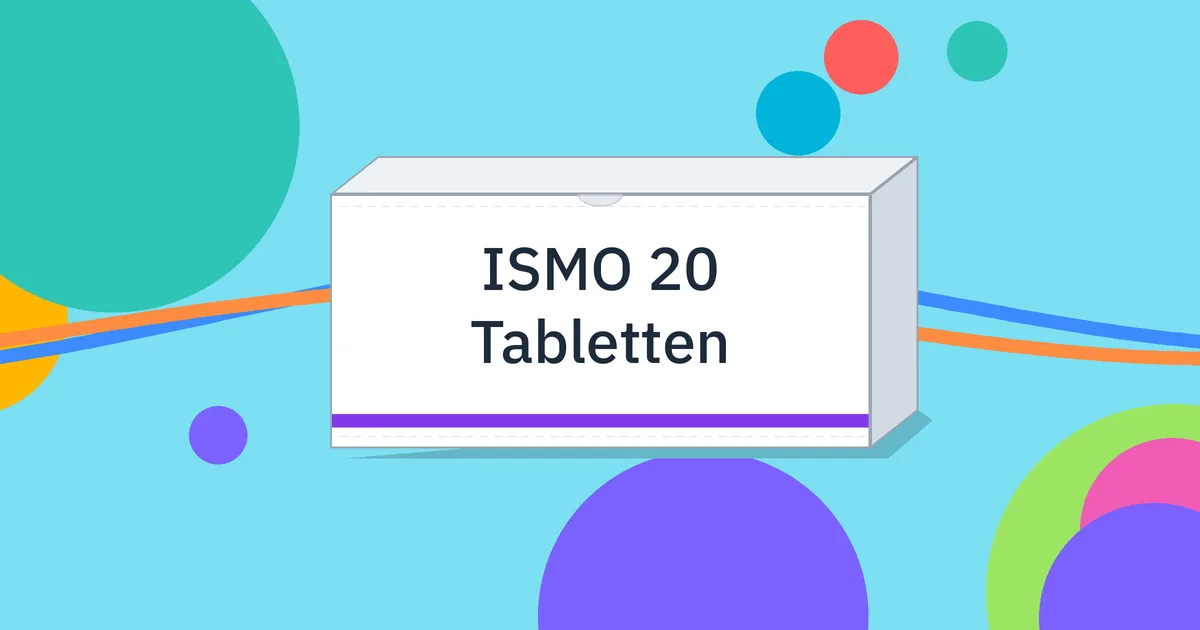 Symbolbild: Packung mit der Aufschrift ISMO 20 Tabletten (PZN 02336997) – Verfügbarkeit und Bezug in Apotheken in Frankfurt am Main