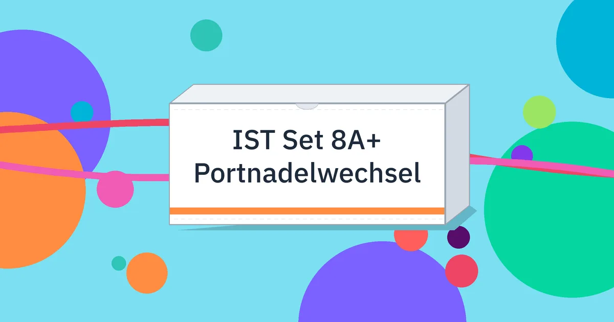 Symbolbild: Packung mit der Aufschrift IST Set 8A+ Portnadelwechsel (PZN 17639870) – Verfügbarkeit und Bezug in Apotheken in Frankfurt am Main