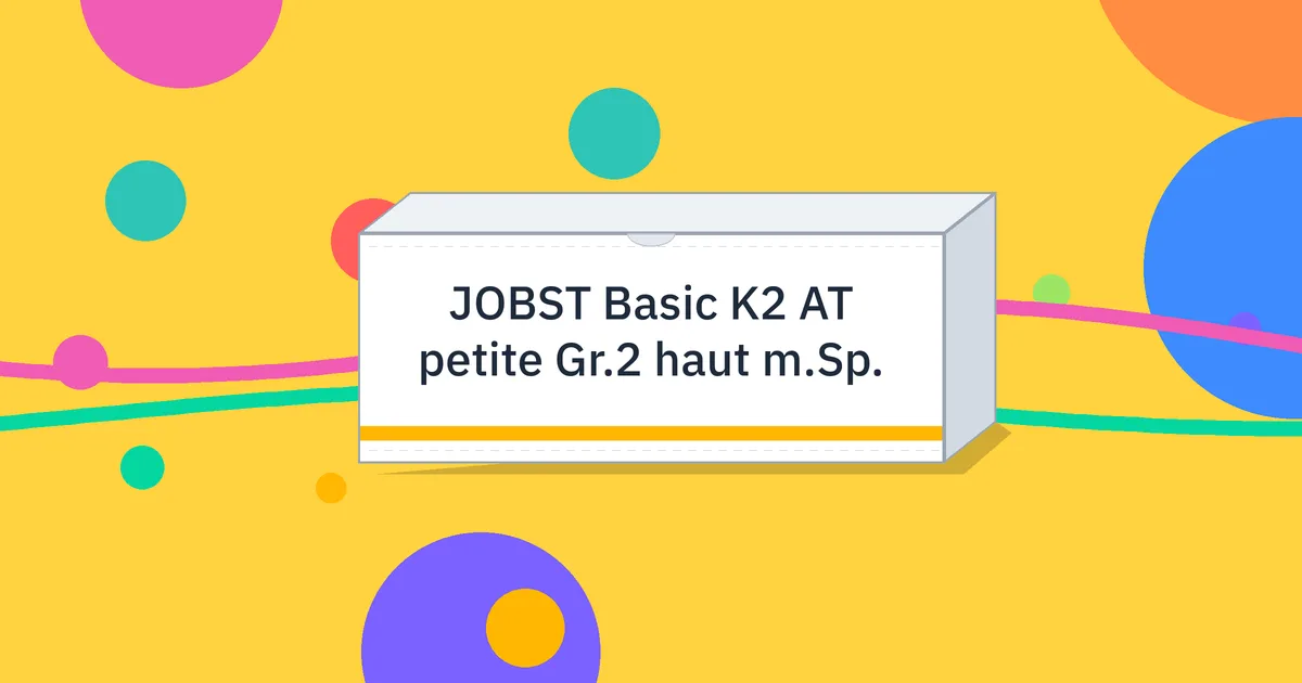 Symbolbild: Packung mit der Aufschrift JOBST Basic K2 AT petite Gr.2 haut m.Sp. (PZN 13060446) – Verfügbarkeit und Bezug in Apotheken in Frankfurt am Main