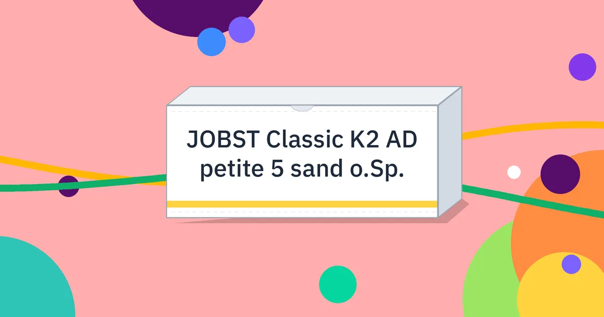 Symbolbild: Packung mit der Aufschrift JOBST Classic K2 AD petite 5 sand o.Sp. (PZN 11269573) – Verfügbarkeit und Bezug in Apotheken in Frankfurt am Main