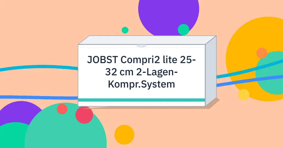 Symbolbild: Packung mit der Aufschrift JOBST Compri2 lite 25-32 cm 2-Lagen-Kompr.System (PZN 10541122) – Verfügbarkeit und Bezug in Apotheken in Frankfurt am Main