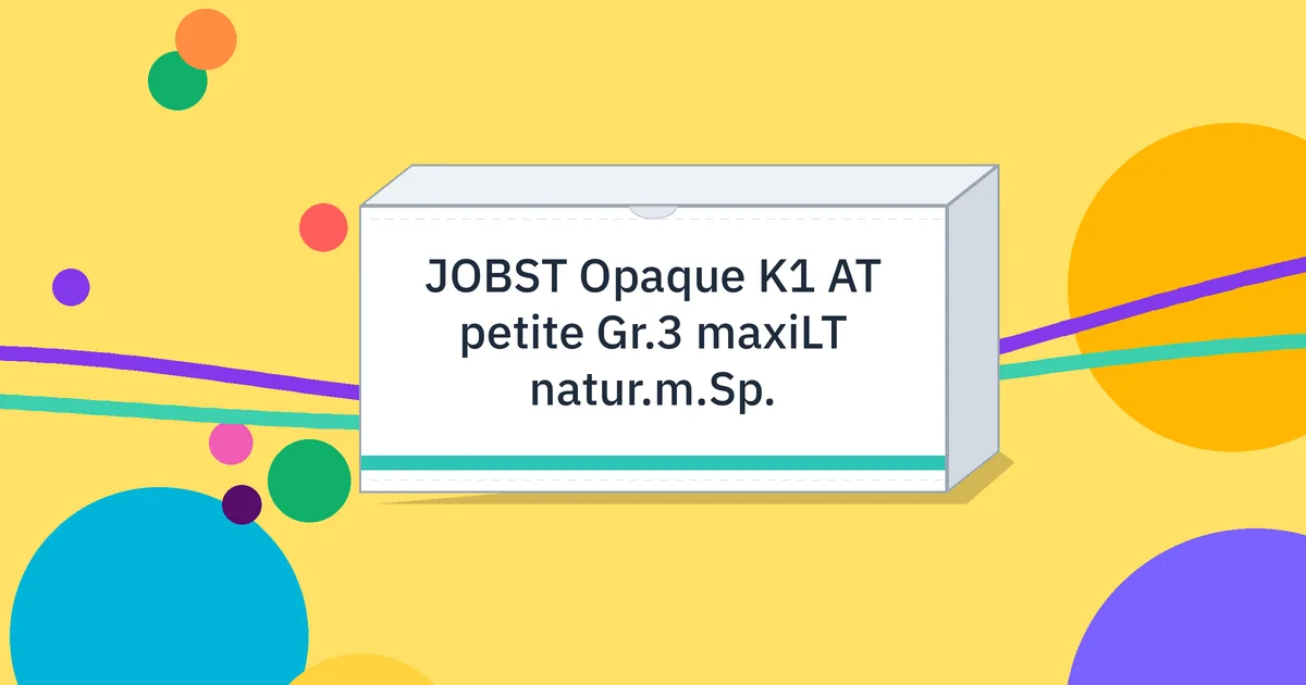 Symbolbild: Packung mit der Aufschrift JOBST Opaque K1 AT petite Gr.3 maxiLT natur.m.Sp. (PZN 13102825) – Verfügbarkeit und Bezug in Apotheken in Frankfurt am Main