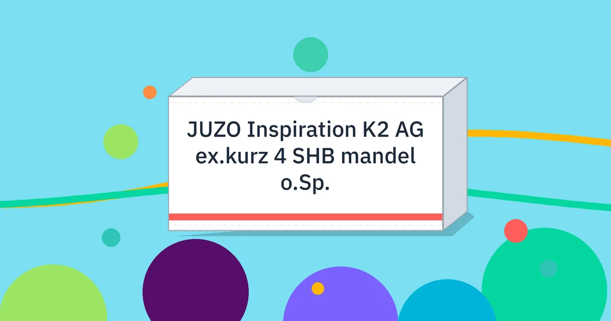 Symbolbild: Packung mit der Aufschrift JUZO Inspiration K2 AG ex.kurz 4 SHB mandel o.Sp. (PZN 14963771) – Verfügbarkeit und Bezug in Apotheken in Frankfurt am Main
