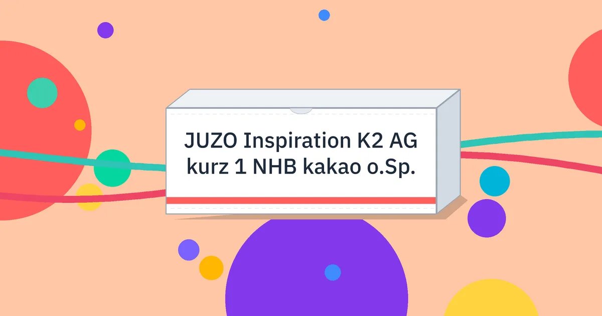 Symbolbild: Packung mit der Aufschrift JUZO Inspiration K2 AG kurz 1 NHB kakao o.Sp. (PZN 14920135) – Verfügbarkeit und Bezug in Apotheken in Frankfurt am Main