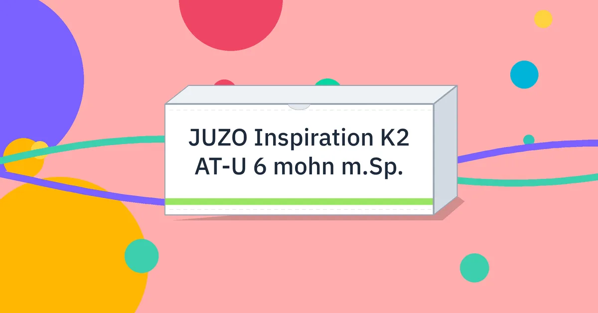 Symbolbild: Packung mit der Aufschrift JUZO Inspiration K2 AT-U 6 mohn m.Sp. (PZN 14928415) – Verfügbarkeit und Bezug in Apotheken in Frankfurt am Main