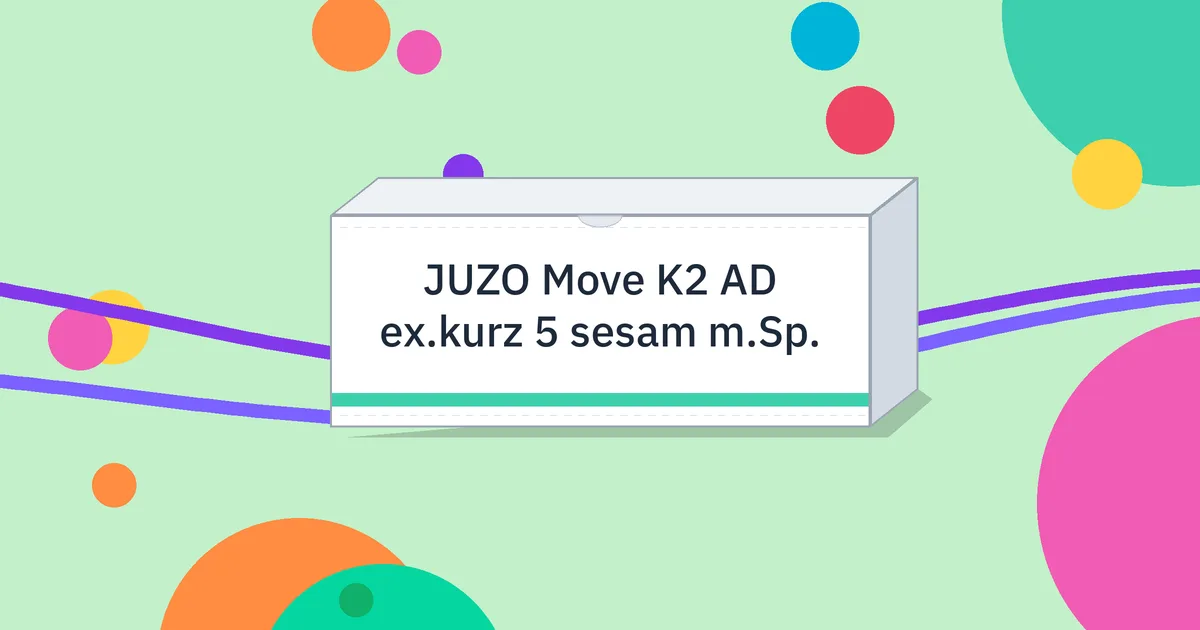 Symbolbild: Packung mit der Aufschrift JUZO Move K2 AD ex.kurz 5 sesam m.Sp. (PZN 18509945) – Verfügbarkeit und Bezug in Apotheken in Frankfurt am Main