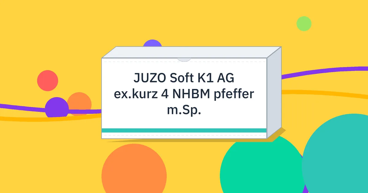 Symbolbild: Packung mit der Aufschrift JUZO Soft K1 AG ex.kurz 4 NHBM pfeffer m.Sp. (PZN 15017667) – Verfügbarkeit und Bezug in Apotheken in Frankfurt am Main
