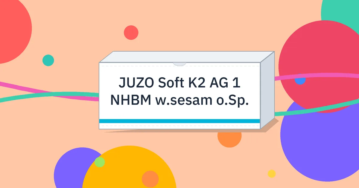 Symbolbild: Packung mit der Aufschrift JUZO Soft K2 AG 1 NHBM w.sesam o.Sp. (PZN 15001175) – Verfügbarkeit und Bezug in Apotheken in Frankfurt am Main