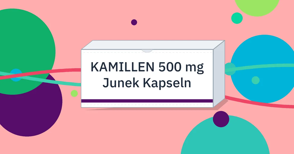Symbolbild: Packung mit der Aufschrift KAMILLEN 500 mg Junek Kapseln (PZN 03547704) – Verfügbarkeit und Bezug in Apotheken in Frankfurt am Main