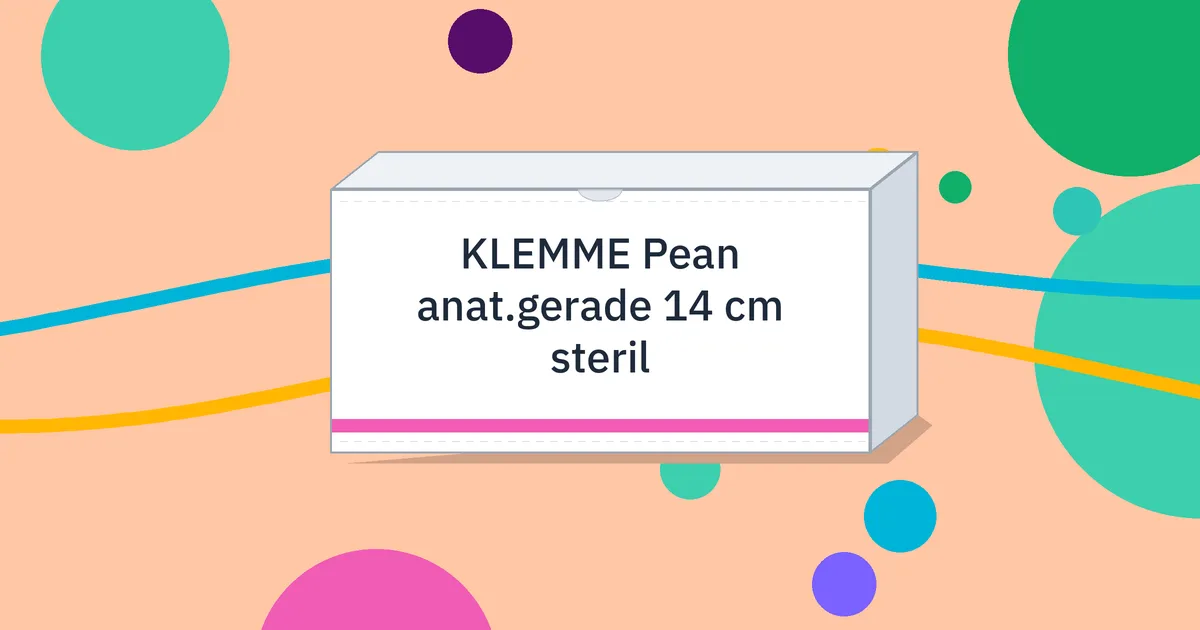 Symbolbild: Packung mit der Aufschrift KLEMME Pean anat.gerade 14 cm steril (PZN 17248514) – Verfügbarkeit und Bezug in Apotheken in Frankfurt am Main