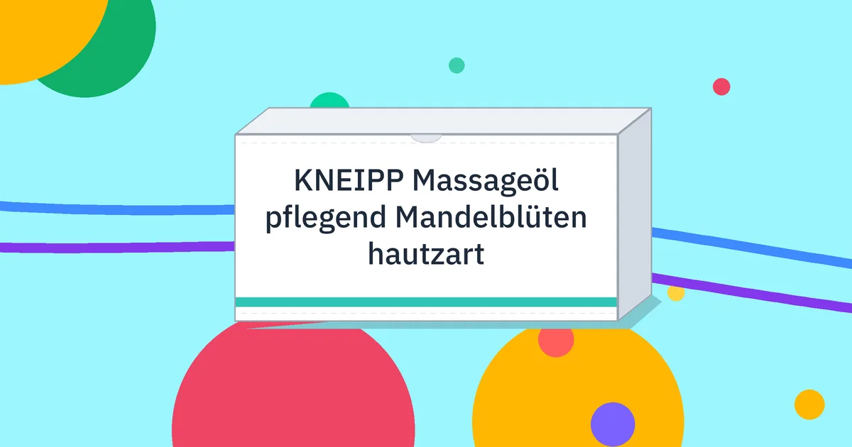 Symbolbild: Packung mit der Aufschrift KNEIPP Massageöl pflegend Mandelblüten hautzart (PZN 00836187) – Verfügbarkeit und Bezug in Apotheken in Frankfurt am Main