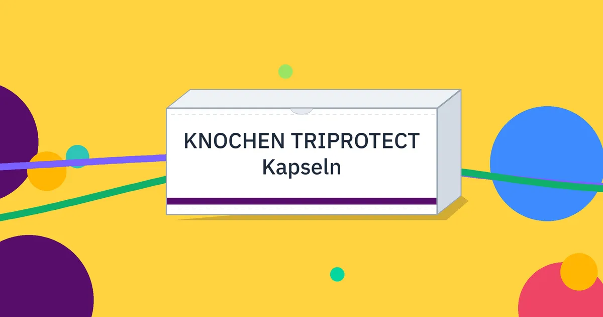 Symbolbild: Packung mit der Aufschrift KNOCHEN TRIPROTECT Kapseln (PZN 07693992) – Verfügbarkeit und Bezug in Apotheken in Frankfurt am Main