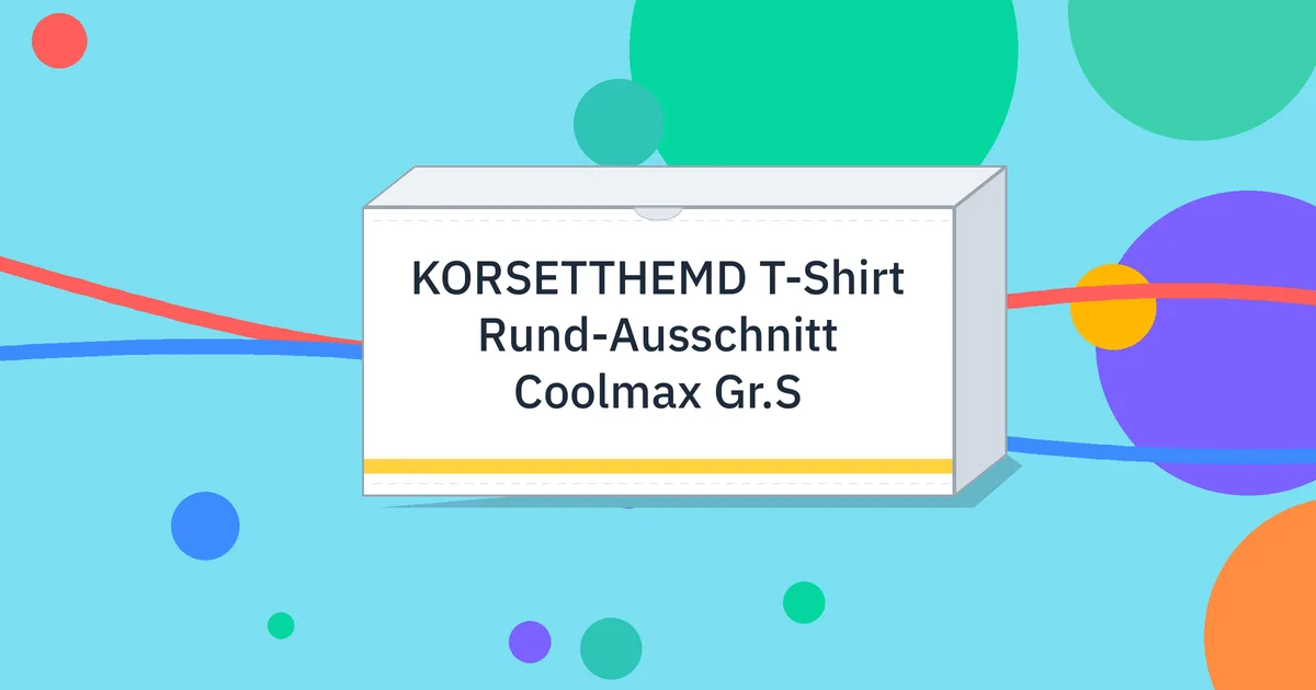 Symbolbild: Packung mit der Aufschrift KORSETTHEMD T-Shirt Rund-Ausschnitt Coolmax Gr.S (PZN 09639287) – Verfügbarkeit und Bezug in Apotheken in Frankfurt am Main