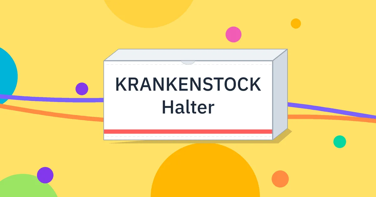 Symbolbild: Packung mit der Aufschrift KRANKENSTOCK Halter (PZN 02694395) – Verfügbarkeit und Bezug in Apotheken in Frankfurt am Main