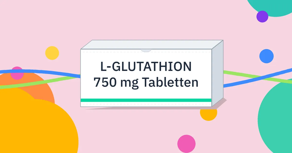 Symbolbild: Packung mit der Aufschrift L-GLUTATHION 750 mg Tabletten (PZN 18487267) – Verfügbarkeit und Bezug in Apotheken in Frankfurt am Main