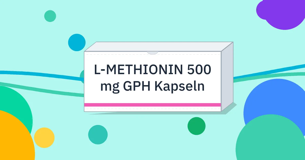 Symbolbild: Packung mit der Aufschrift L-METHIONIN 500 mg GPH Kapseln (PZN 08404027) – Verfügbarkeit und Bezug in Apotheken in Frankfurt am Main