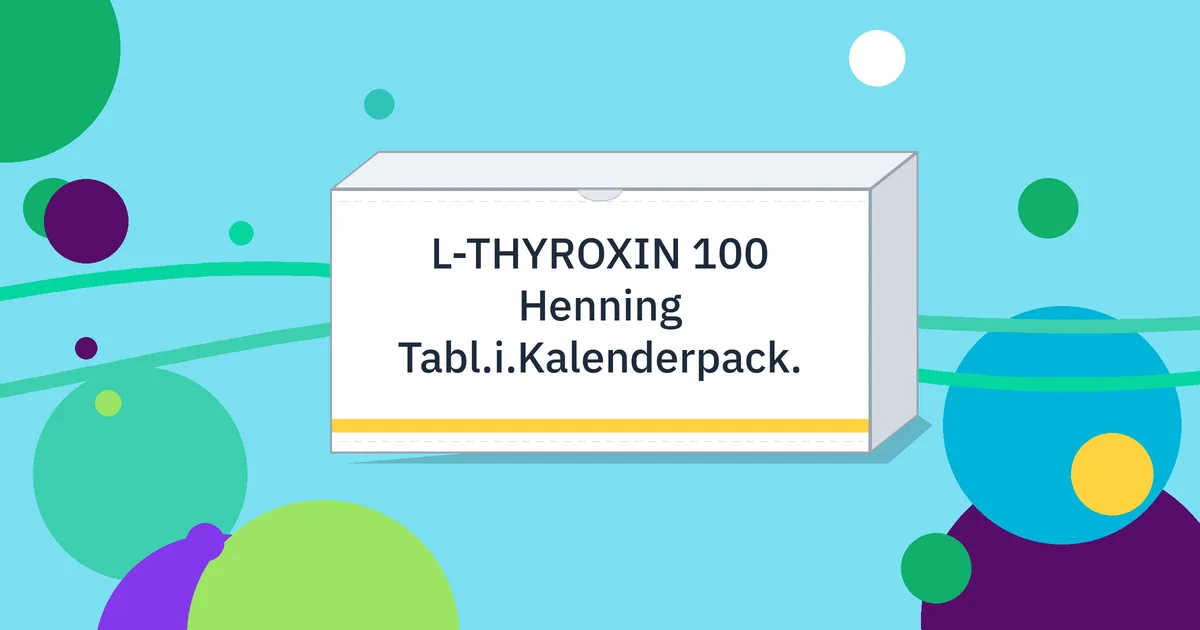 Symbolbild: Packung mit der Aufschrift L-THYROXIN 100 Henning Tabl.i.Kalenderpack. (PZN 00300446) – Verfügbarkeit und Bezug in Apotheken in Frankfurt am Main