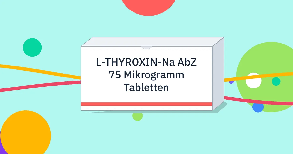 Symbolbild: Packung mit der Aufschrift L-THYROXIN-Na AbZ 75 Mikrogramm Tabletten (PZN 09082353) – Verfügbarkeit und Bezug in Apotheken in Frankfurt am Main