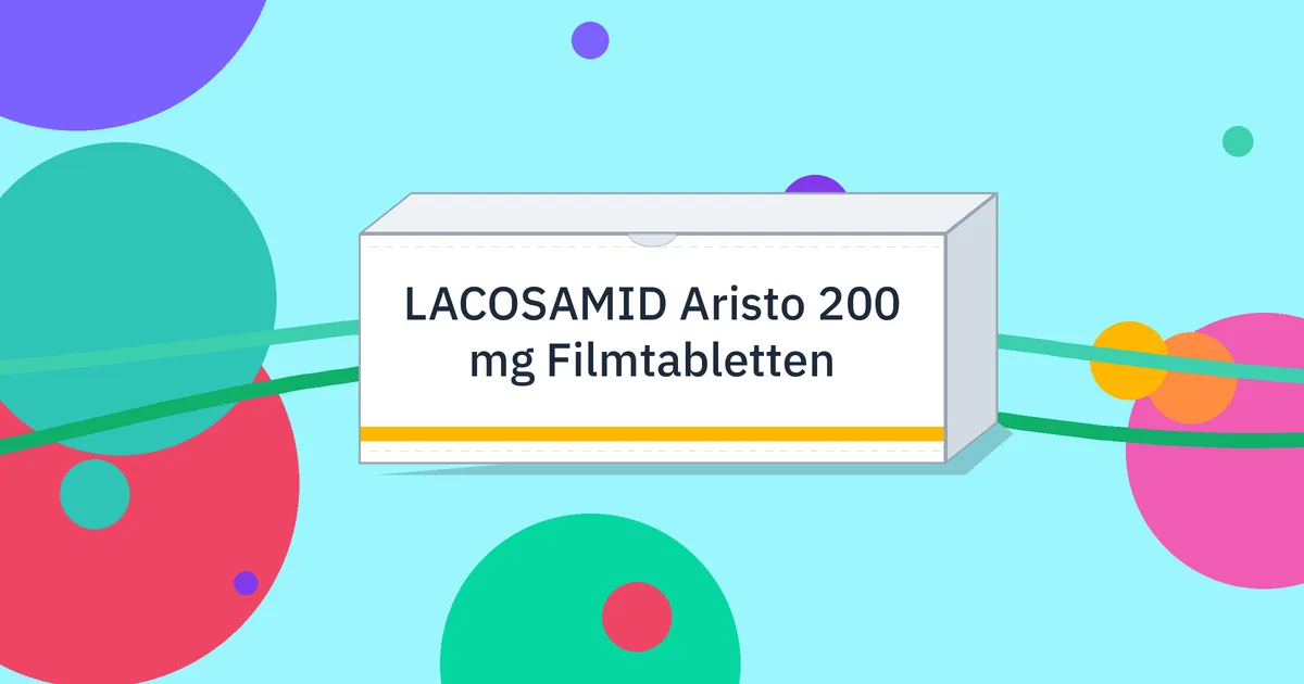 Symbolbild: Packung mit der Aufschrift LACOSAMID Aristo 200 mg Filmtabletten (PZN 17895946) – Verfügbarkeit und Bezug in Apotheken in Frankfurt am Main