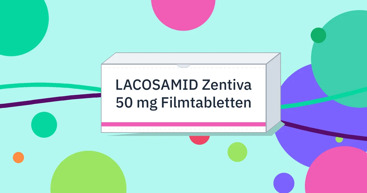 Symbolbild: Packung mit der Aufschrift LACOSAMID Zentiva 50 mg Filmtabletten (PZN 17593530) – Verfügbarkeit und Bezug in Apotheken in Frankfurt am Main