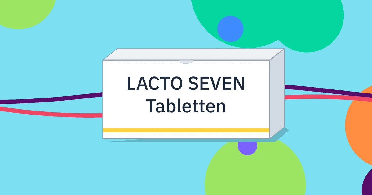 Symbolbild: Packung mit der Aufschrift LACTO SEVEN Tabletten (PZN 03031633) – Verfügbarkeit und Bezug in Apotheken in Frankfurt am Main