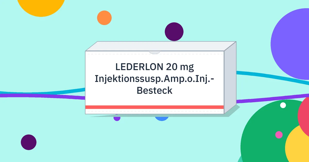 Symbolbild: Packung mit der Aufschrift LEDERLON 20 mg Injektionssusp.Amp.o.Inj.-Besteck (PZN 03626527) – Verfügbarkeit und Bezug in Apotheken in Frankfurt am Main