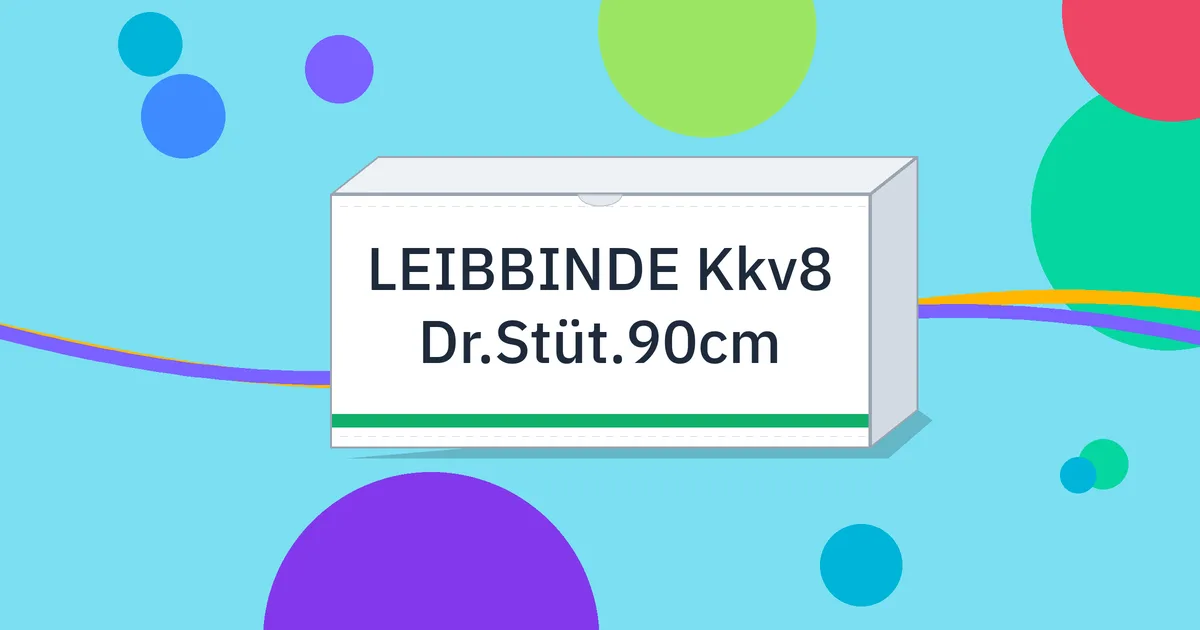 Symbolbild: Packung mit der Aufschrift LEIBBINDE Kkv8 Dr.Stüt.90cm (PZN 01732260) – Verfügbarkeit und Bezug in Apotheken in Frankfurt am Main