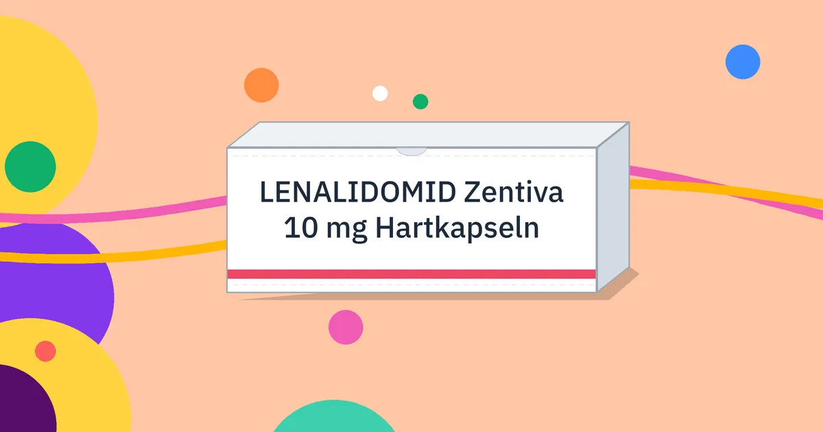 Symbolbild: Packung mit der Aufschrift LENALIDOMID Zentiva 10 mg Hartkapseln (PZN 17444184) – Verfügbarkeit und Bezug in Apotheken in Frankfurt am Main