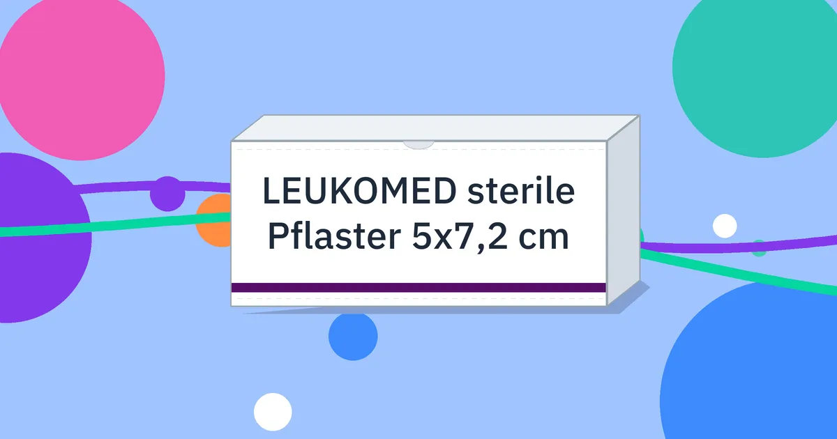 Symbolbild: Packung mit der Aufschrift LEUKOMED sterile Pflaster 5x7,2 cm (PZN 17434642) – Verfügbarkeit und Bezug in Apotheken in Frankfurt am Main