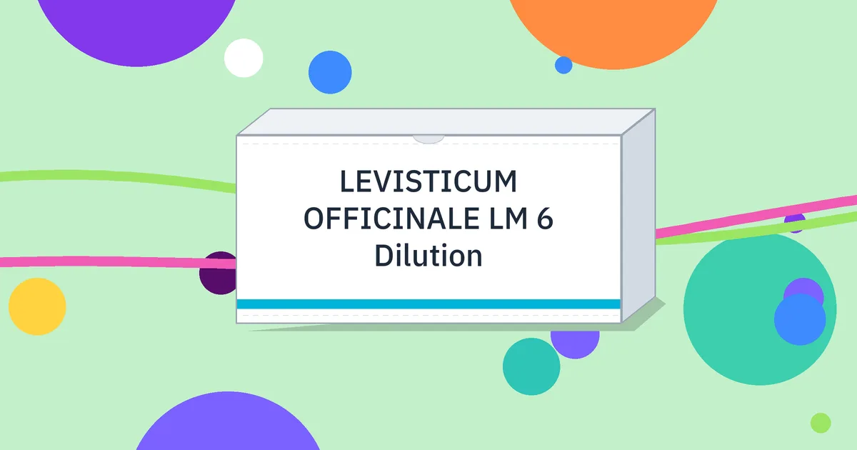 Symbolbild: Packung mit der Aufschrift LEVISTICUM OFFICINALE LM 6 Dilution (PZN 13528180) – Verfügbarkeit und Bezug in Apotheken in Frankfurt am Main