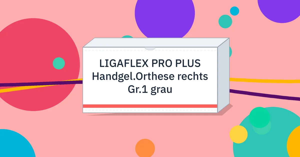 Symbolbild: Packung mit der Aufschrift LIGAFLEX PRO PLUS Handgel.Orthese rechts Gr.1 grau (PZN 12577029) – Verfügbarkeit und Bezug in Apotheken in Frankfurt am Main