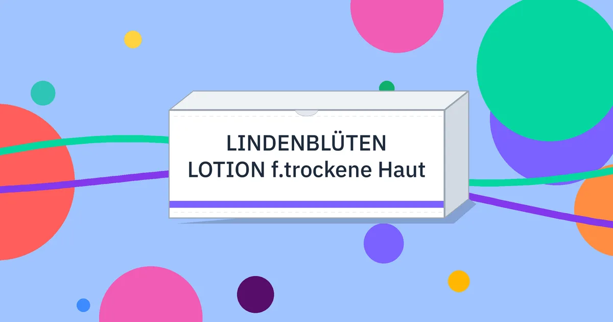 Symbolbild: Packung mit der Aufschrift LINDENBLÜTEN LOTION f.trockene Haut (PZN 02515636) – Verfügbarkeit und Bezug in Apotheken in Frankfurt am Main