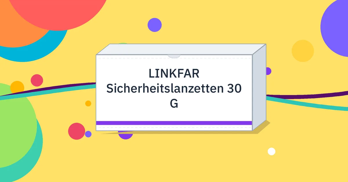 Symbolbild: Packung mit der Aufschrift LINKFAR Sicherheitslanzetten 30 G (PZN 19124644) – Verfügbarkeit und Bezug in Apotheken in Frankfurt am Main