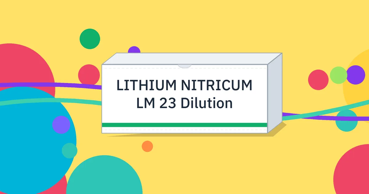 Symbolbild: Packung mit der Aufschrift LITHIUM NITRICUM LM 23 Dilution (PZN 12932602) – Verfügbarkeit und Bezug in Apotheken in Frankfurt am Main
